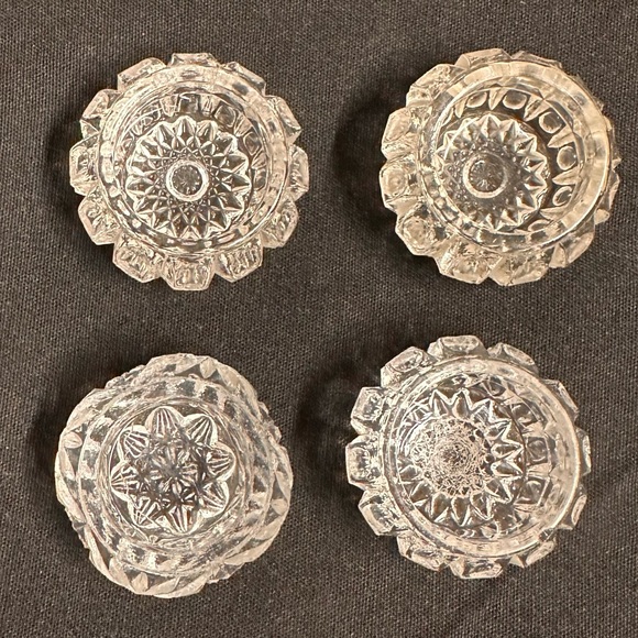 not sure | Kitchen | Vintage Clear Cut Glass Salt Cellars Open Salt ...